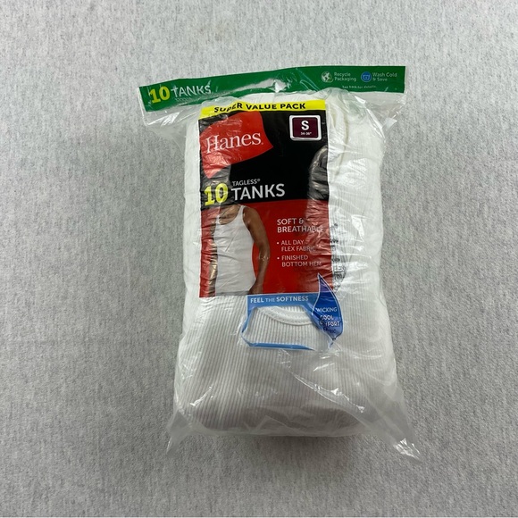Hanes | Shirts | Hanes 0 Cotton Mens Tanks 10 Pack Size Small Color ...